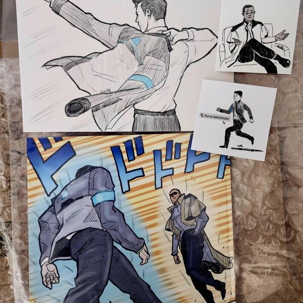 RK1K Postcard Connor X Markus, Detroit Become Human, A6 Art Print ...