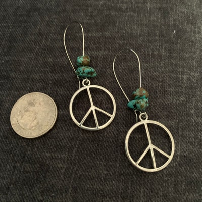 Peace Sign Earrings - Etsy