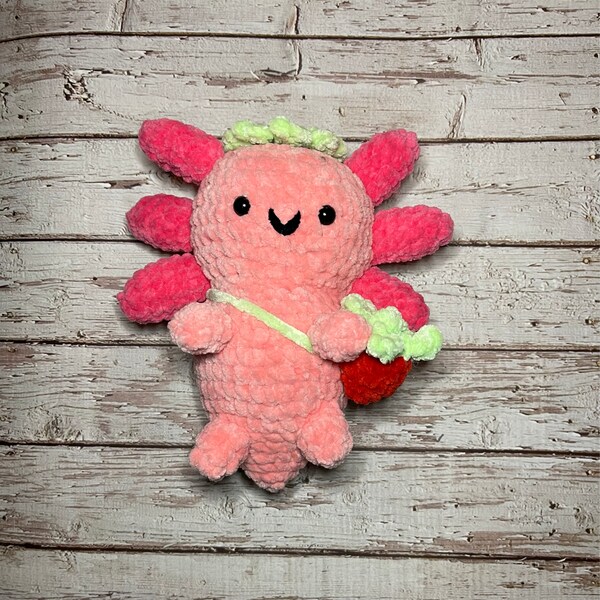 Crochet Pattern - Strawberry Axolotl, Amigurumi Axolotl, Chubby Axolotl ...