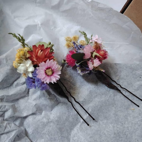 Dried Flower Multi Bud Vase Arrangement. Dried Flower Decoration ...