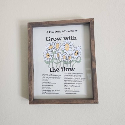 Affirmations Wall Print, Aesthetic Flowers Poster, Positive Selfcare ...