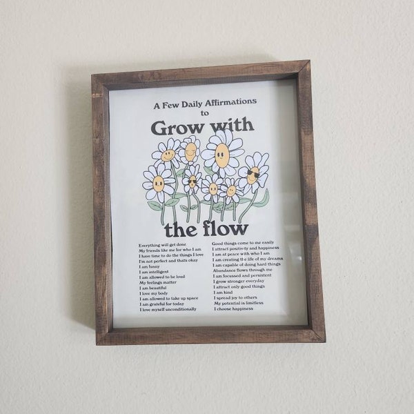 Affirmations Wall Print, Aesthetic Flowers Poster, Positive Selfcare ...