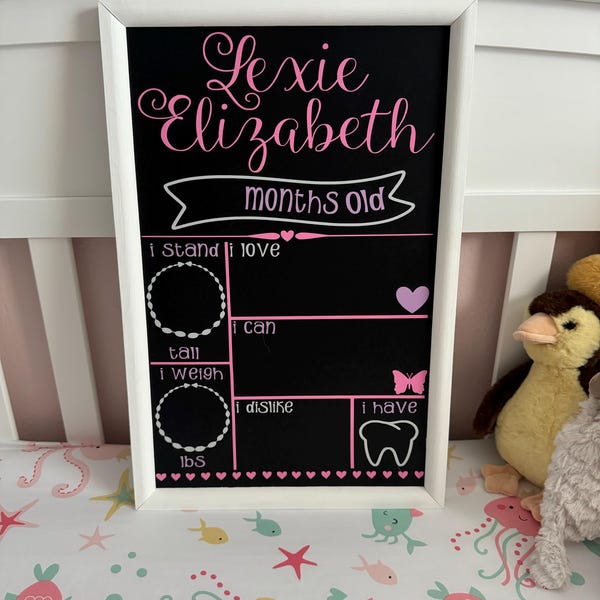 Monthly Baby Chalkboard - Milestone Chalkboard - Baby Shower Gift ...