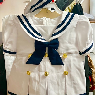 Boys Navy Sailor Suit 4 Piece Outfit With Matching Hat and Neckerchief ...
