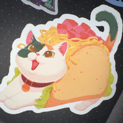 Floral Cat Sticker/ Waterproof Sticker/ Weatherproof/ Cute Sticker - Etsy