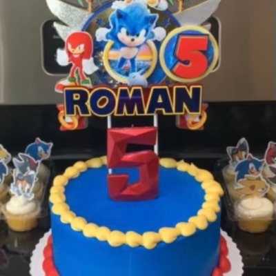 Sonic Cake Topper. Sonic Hedgehog Cake Topper. Sonic Shaker Cake Topper ...