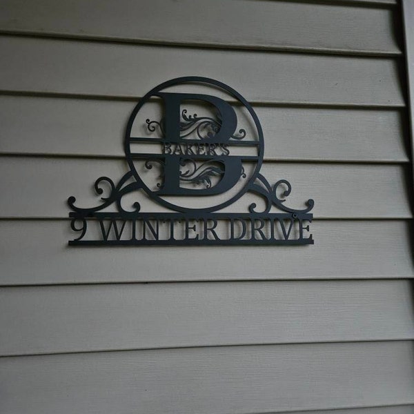 Personalized Metal Address Sign, Custom Metal House Number Sign, Metal ...