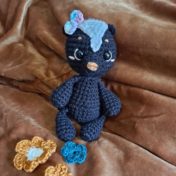 Crochet Skunk Amigurumi Pattern: Mini Woodland Animal (PDF Tutorial in ...