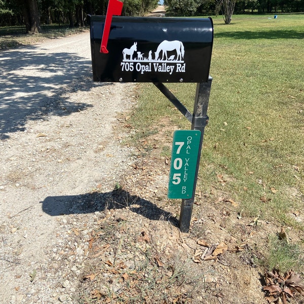 Mini Donkey, Horse, Chicken, Dog, Cat Mailbox Decal, Farm Mailbox Decal ...