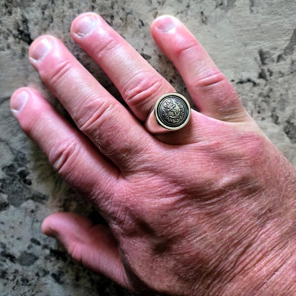 Panhead Engine Sillver Ring | Motorcycle Jewelry | Mens Statement Ring ...