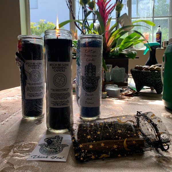 Evil Eye Candle, Protection From Evil Candle, Hamsa Candle, Ritual ...