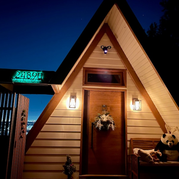 LED Address Metal Art Sign / Solar or Plug in Light up Address Plaque ...