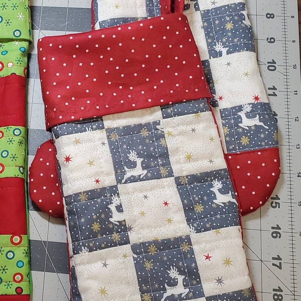 Red Patchwork Christmas Stocking Pattern - Etsy