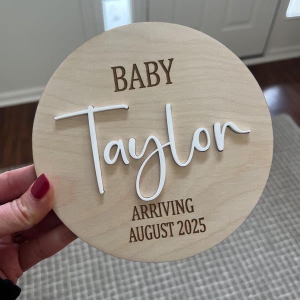 Daisy Flower Birth Sign Baby Birth Announcement Arched Wooden Birth ...