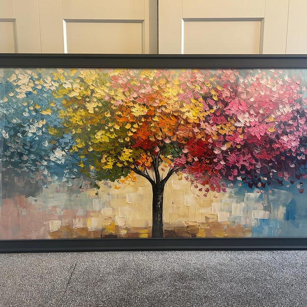 Original Abstract Colorful Oil Painting on Canvas, Large Wall Art, Boho ...