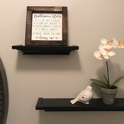 Bathroom Rules Rustic Farmhouse Wood Sign, Funny Humor Frame - Etsy