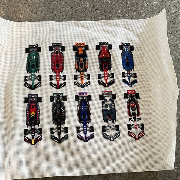 F1 2024 Cross Stitch Pattern for All 10 Teams // PDF Pattern - Etsy