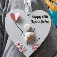 Birthday Pebble Art Hanging Heart Plaque Decoration Gift for Her ...