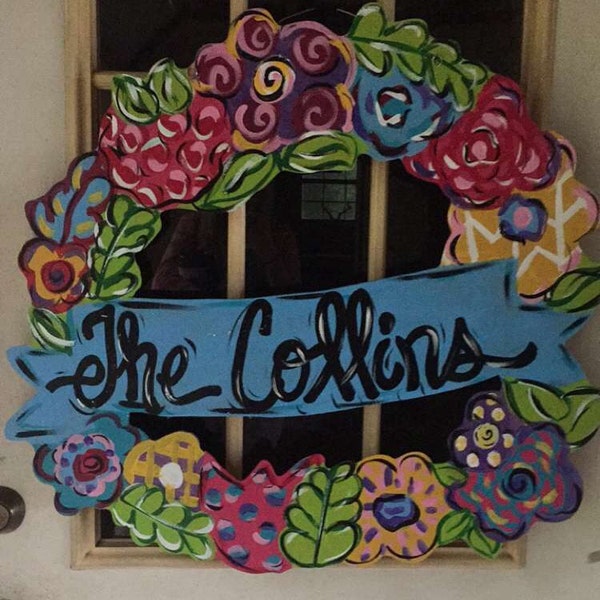 Spring Wreath - Spring Door Hanger - Floral Wreath - Floral Door Hanger ...