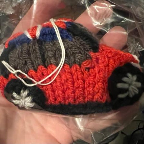 Mini Police Car Knitted Soft Toy - Boys Stuffed Toy - Police Car ...