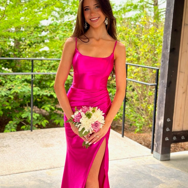 Fuchsia Earrings, Hot Pink Dangle Earrings, Fuchsia Rhinestone Earrings ...