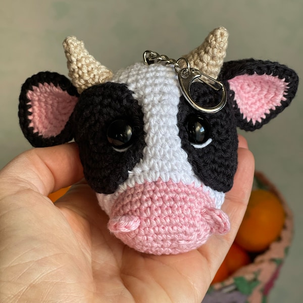 Cow Head Keychain Crochet Pattern; 2 Spot Face Pattern Extension; PDF ...