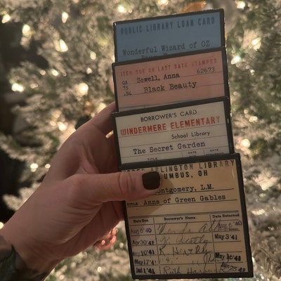 Vintage Library Card Collage Poster Print - Etsy