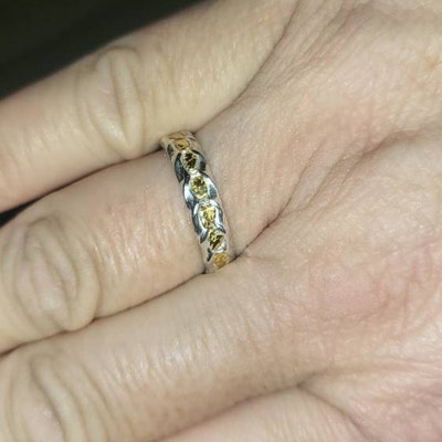 Single Nugget Ring Sterling Silver and Natural Alaskan Gold Nugget - Etsy