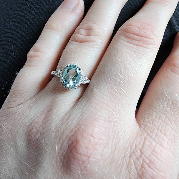 Alexandrite Ring June Birthstone Round Cut Gemstone Ring Sterling ...