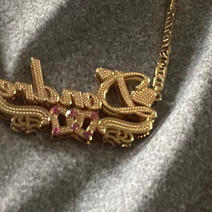 Real 18K Gold Filled Custom Name Necklace, Birthstone Nameplate, Name ...