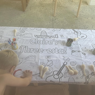 Construction Birthday Party Coloring Tablecloth Heavy Equipment Themed ...
