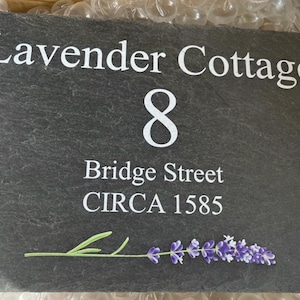 Rustic Lavender Slate House Sign Farmhouse Plaque Door Number 30 X 20cm ...