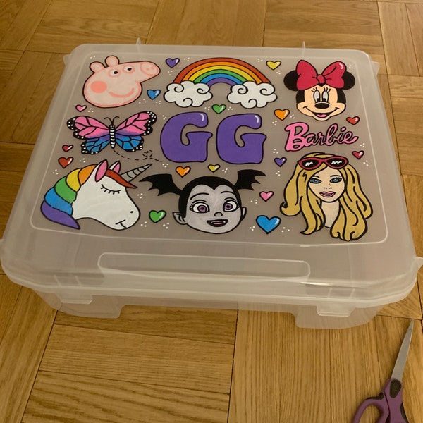 LARGE Hand-painted, Custom Personalized Storage Case, Personalized ...