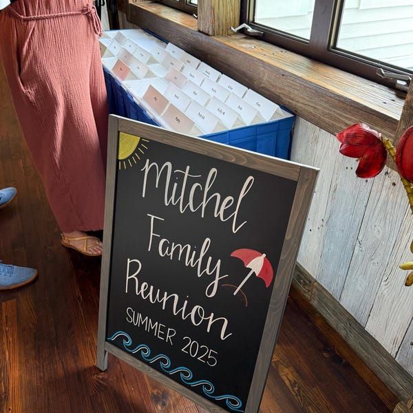 Wedding Welcome Sign Easel Personalized Chalkboard Easel Sidewalk ...