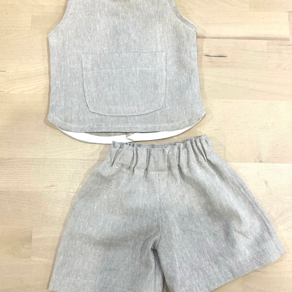 Baby Comfort Linen Set | Baby Vest With a Pocket + Comfort Linen Pants ...