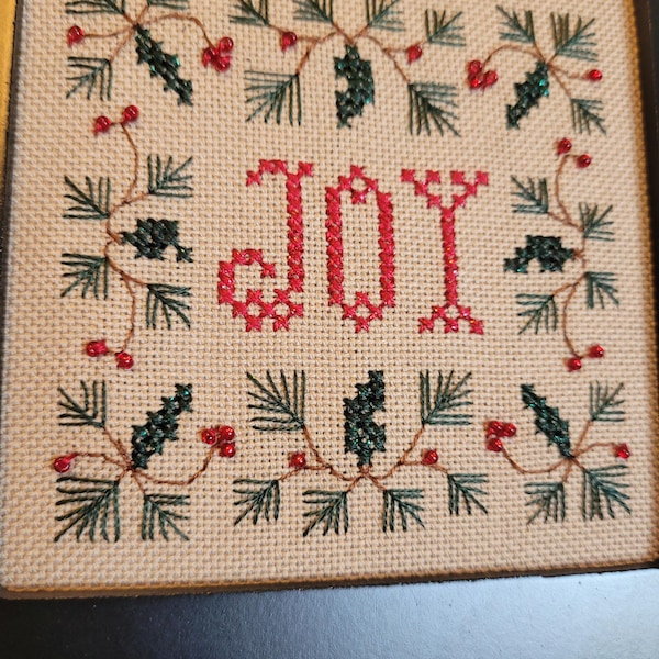 Cross Stitch Small "joy" Picture, Finished & Framed - Etsy