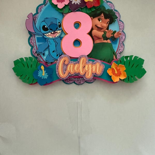 Lilo & Stitch Tropical 3-D Cake Topper - Etsy