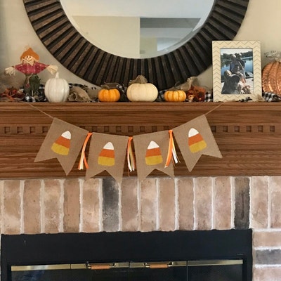 Candy Corn Burlap Bunting Candy Corn Bunting Candy Corn - Etsy
