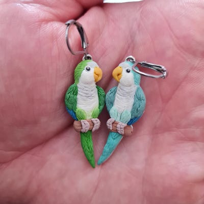 Flying Macaw Ara Ararauna Parrot Necklace, Handmade, Parrot Figurine ...