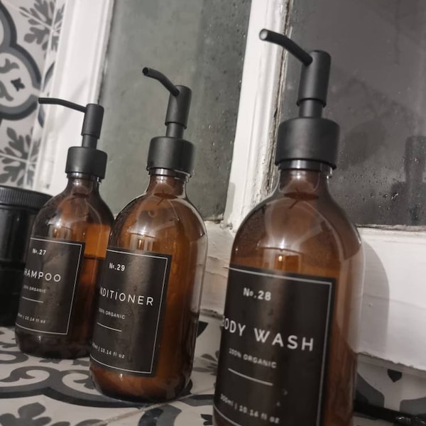 Amber Glass Apothecary Jar Reed Diffuser With White, Grey or Black ...