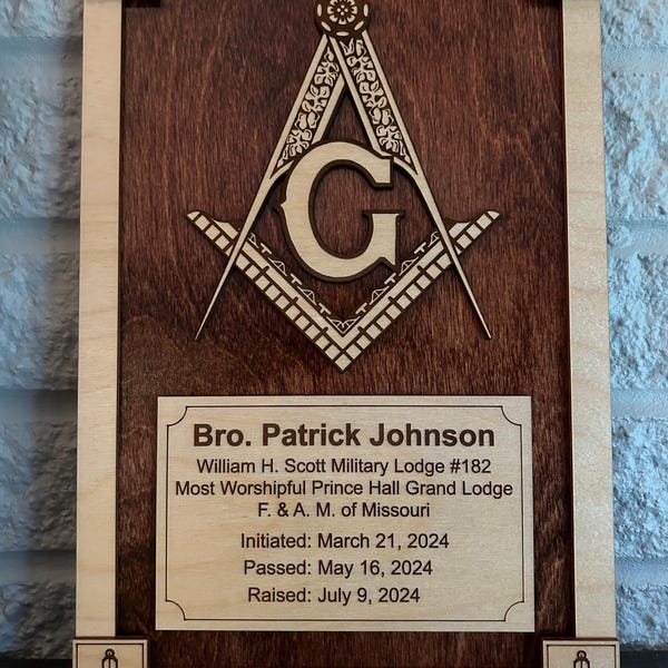 Masonic Plaque - Custom Wood Engraved - Etsy