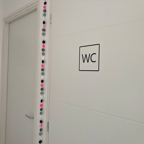 WC SIGN, Toilet Sticker, - Thevinylcreations - Bathroom Stickers ...