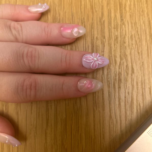 3d Golden Chrome Flower Nails /custom Press on Nails/ Hand Made Press ...