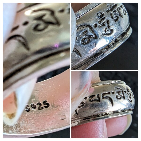 Tibetan Chong Dzi Bead Ring, Rare Ethnic Tibetan Dzi Bead Ring, Open ...