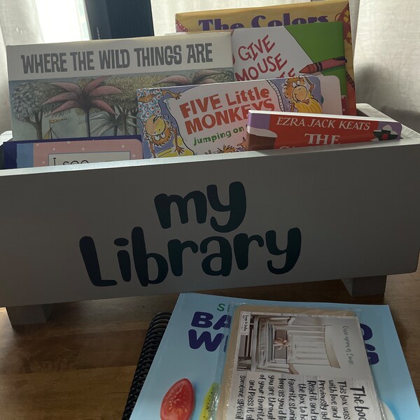 Children's Library Box, Baby Book Box, Book Storage, Nursery Storage ...
