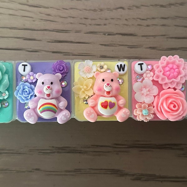 7 Day Pill Organizer 'fairies & Flowers' Cute Pill Box, Weekly Pill ...