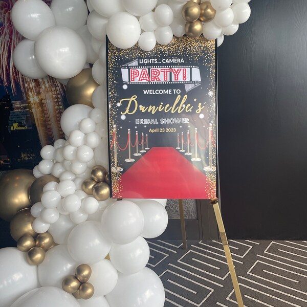 Editable Hollywood Welcome Sign 24x36 Hollywood Birthday Welcome Sign ...