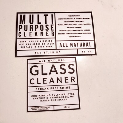 Glass Cleaner Label - Etsy
