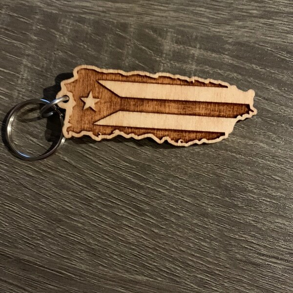 Puerto Rico Keychain - Puerto Rican Flag Keychain - Engraved Puero ...