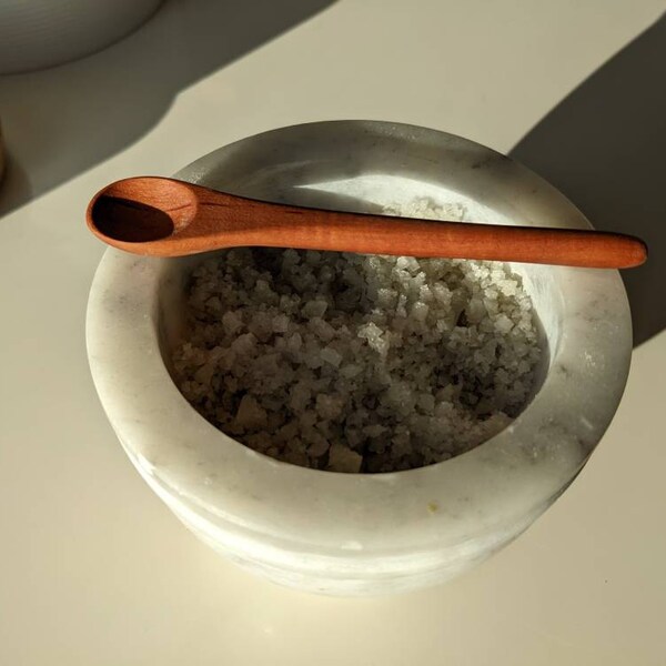 Salt Spoon/spice Spoon/jam Spoon Hand Carved From Alder Wood, Made in ...